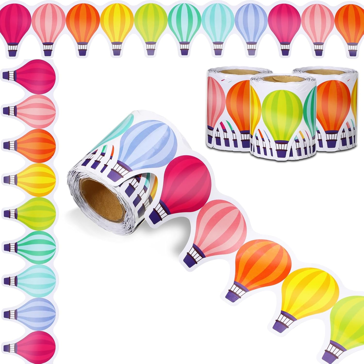 XD3-99 Feet Hot Air Balloon Bulletin Board Borders Colorful Hot Air ...