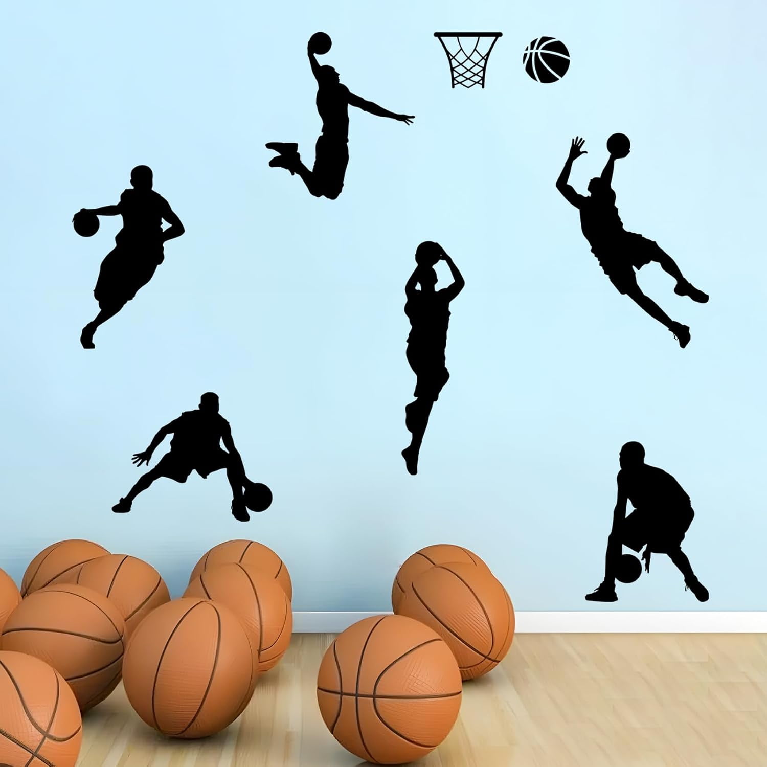 XD3-Basketball Dunk Wall Decal, Basketball Player Wall Stickers, 6 Man ...
