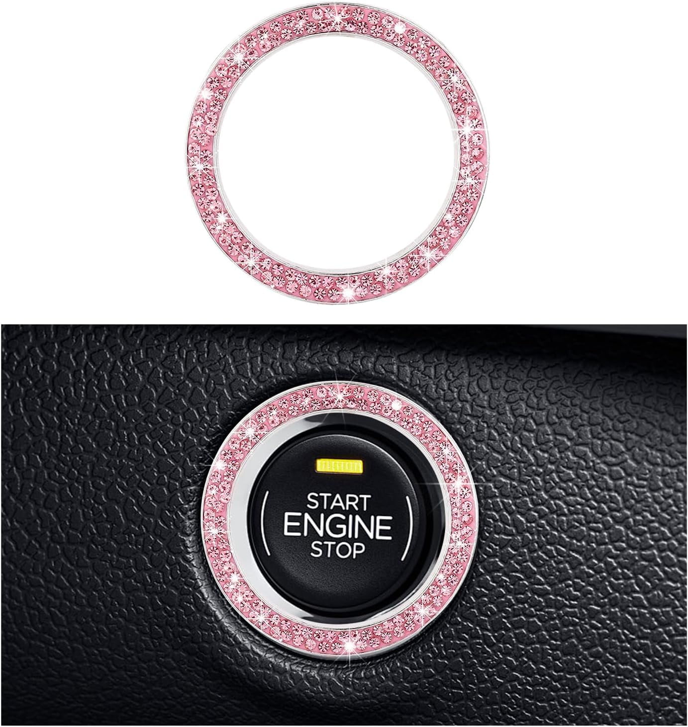 XD3-Car Bling Engine Start Ring Decal, Sparkling Crystal Rhinestone ...