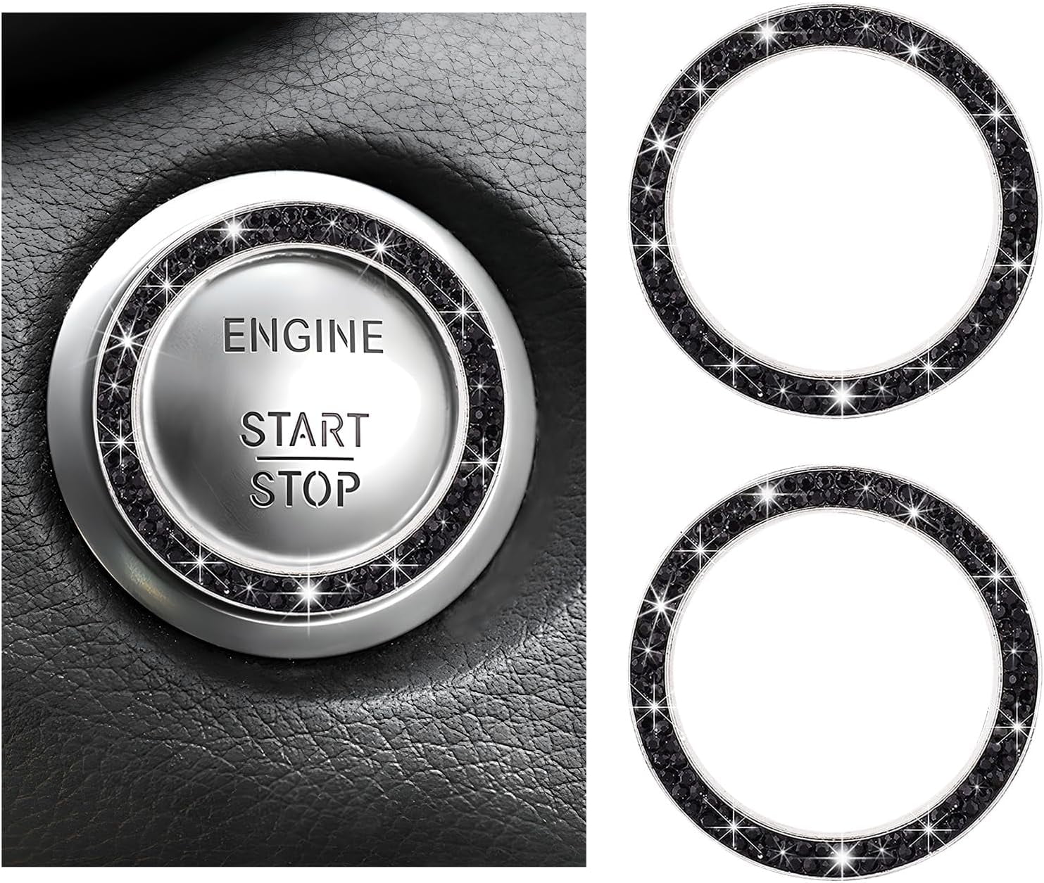 XD3-Car Bling Engine Start Ring Decal, Sparkling Rhinestone Vehicle ...