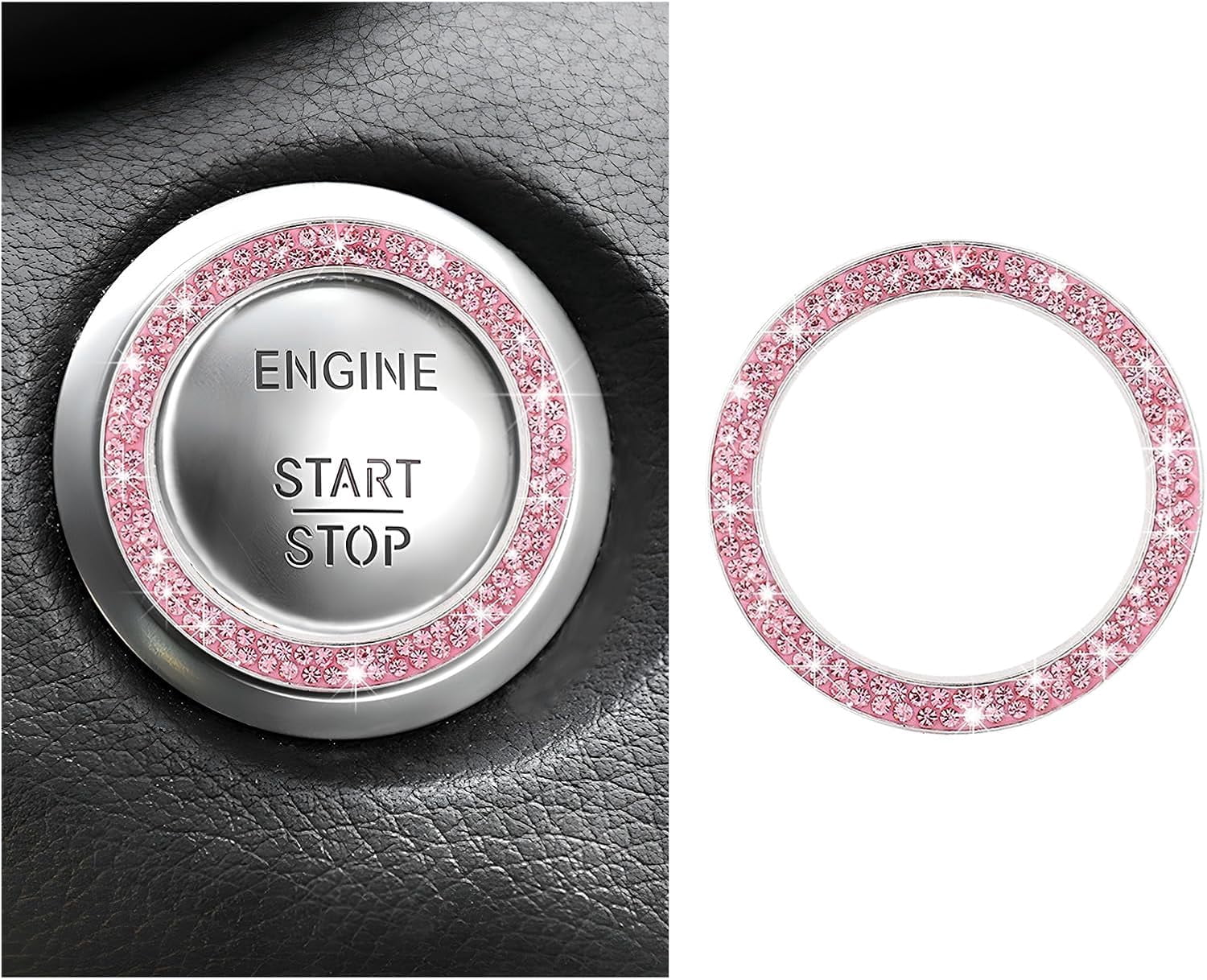 XD3-Car Bling Engine Start Ring Decal, Sparkling Rhinestone Vehicle ...