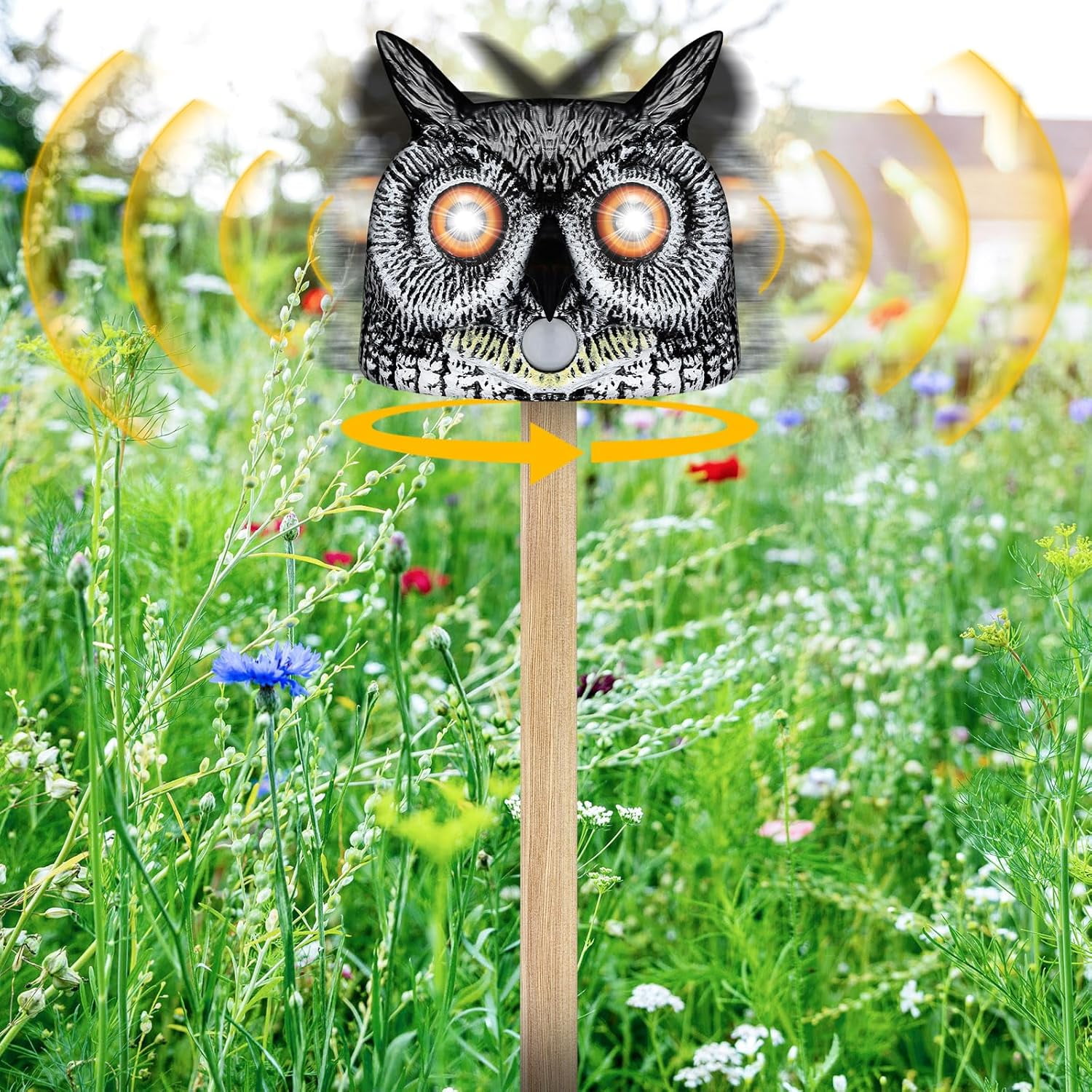 XD3-Fake Owl Decoys to Scare Birds Away Solar Powered Owl Decoys ...