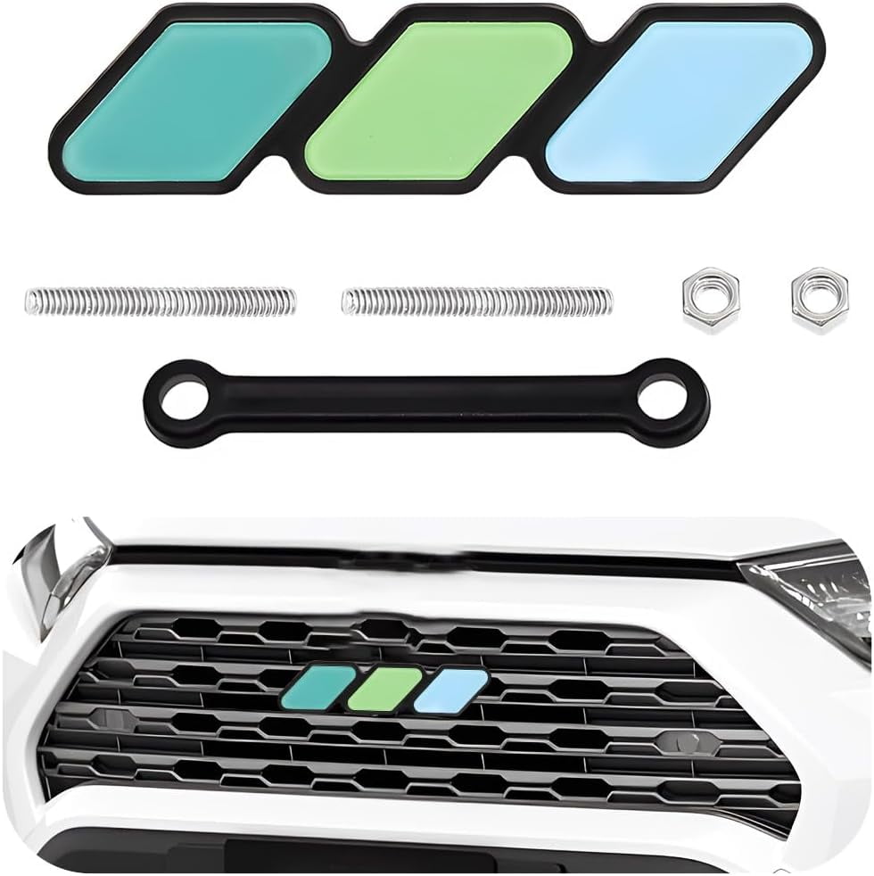 XD3-Front Grille Badge, Classic Retro Tri-Color Stripe Automotive Mesh ...
