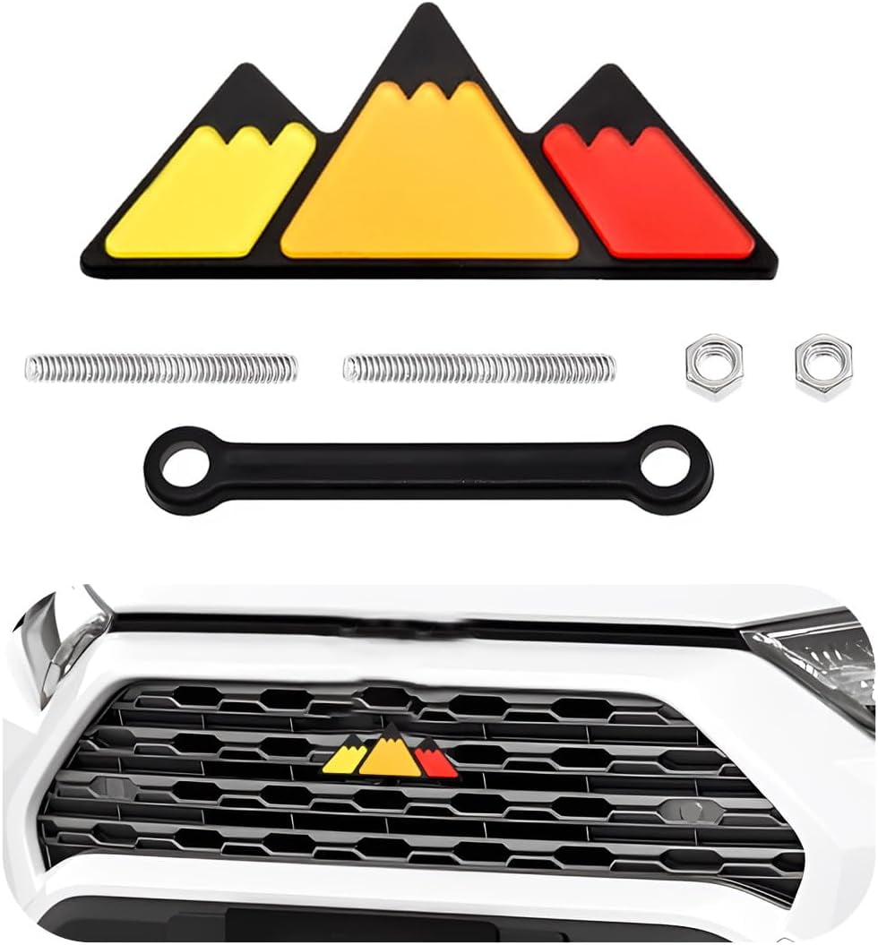 XD3-Front Grille Badge, Classic Retro Tri-Color Stripe Automotive Mesh ...