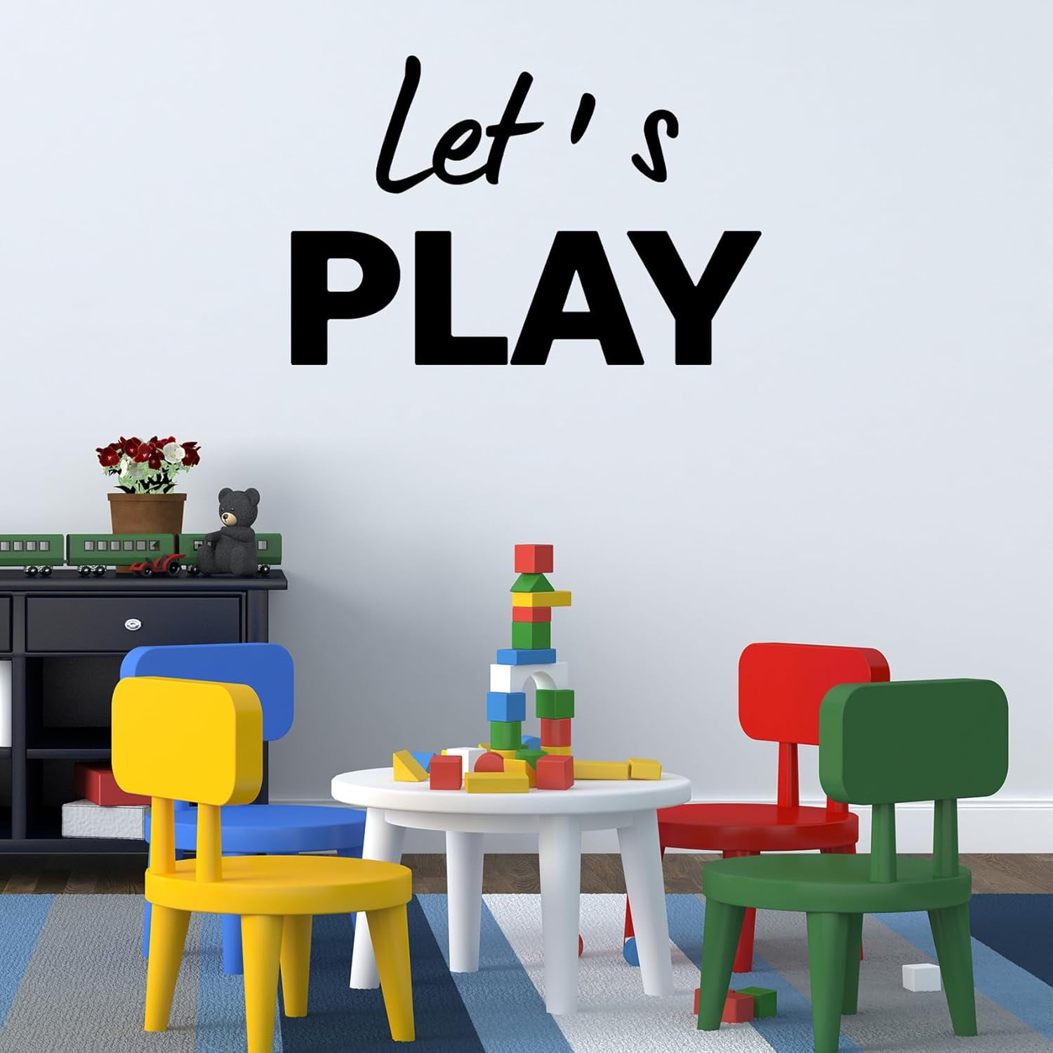 XD3-Let's Play Wall Decals Kids Room Wall Stickers, Removable Vinyl DIY Wall Murals Wallpaper ...
