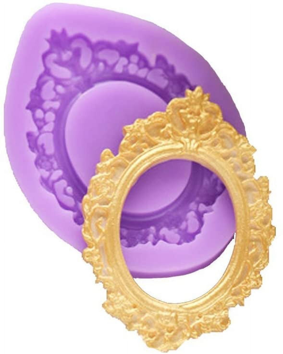 XD3-Mirror Frame Silicone Mold Fondant Sugarcraft Cake Decorating Tools ...