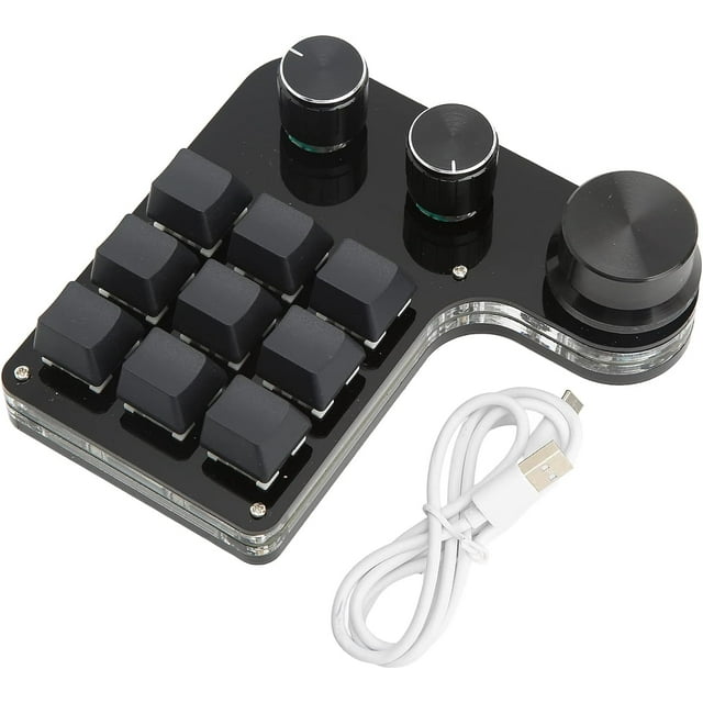 XD3-One Handed Mechanical Keyboard, 9 Key RGB Backlit Blue Switch Programmable Mini Gaming ...