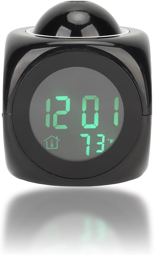 XD3-Projection Clock for Bedroom Ceiling, Alarm LED Display Mini Voice ...