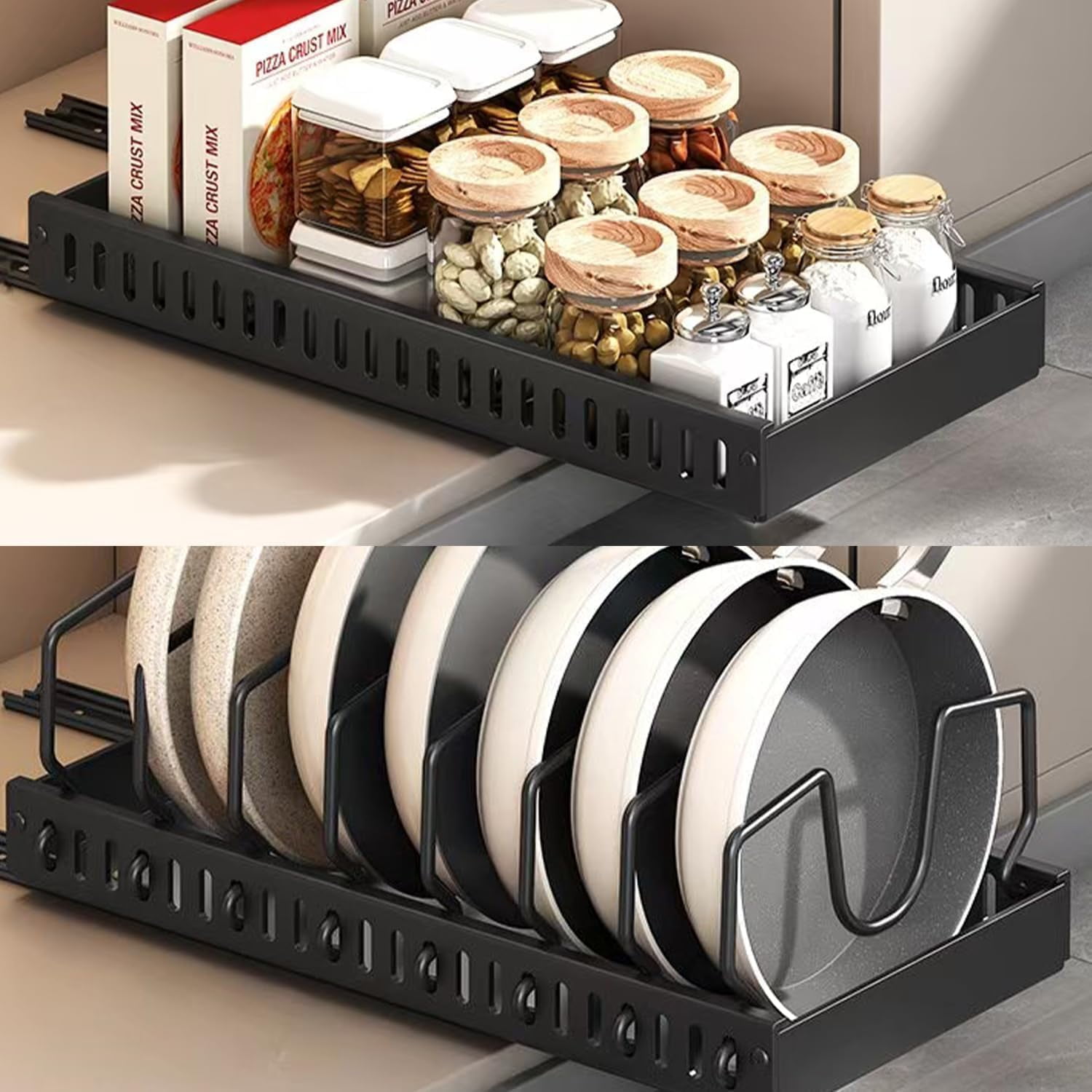 XD3-Pull Out Cabinet Organizer, Pots and Pans Organizer under Cabinet ...