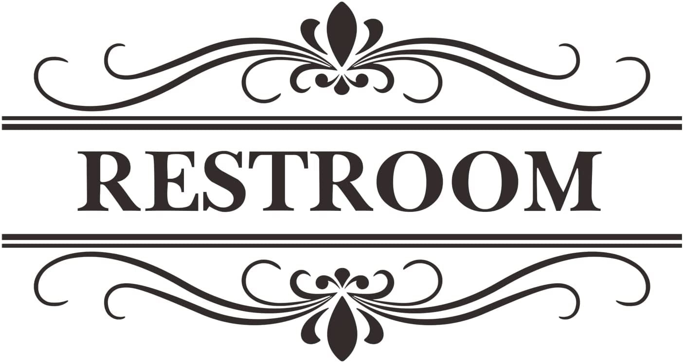 XD3-Restroom Sign Wall Decal Vinyl Pink Stickers, Removable Cute Art ...