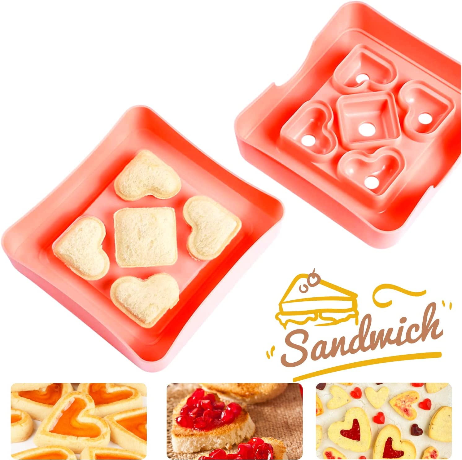 XD3-Sandwich Cutters,Mini Sandwich Cutter and Sealer Bread Crust Cutter ...