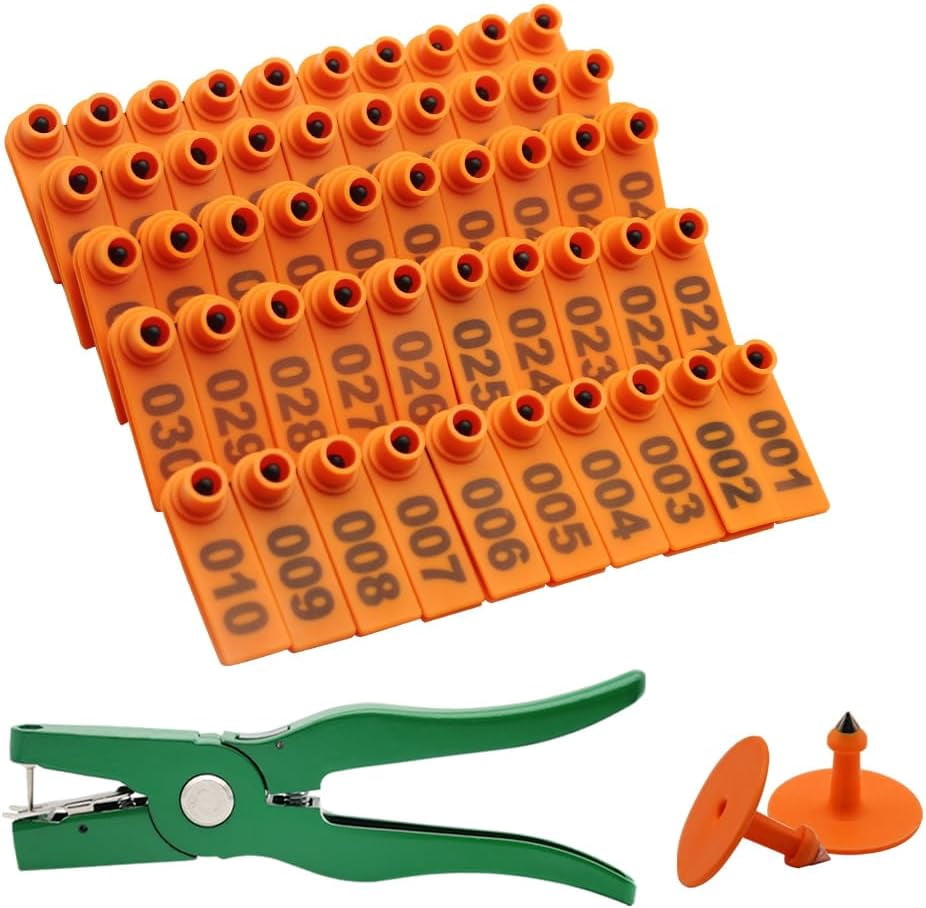 XD3-Sheep Ear tag Plier &001-100 Numbered Ear Tags for Goat Pins(Green ...