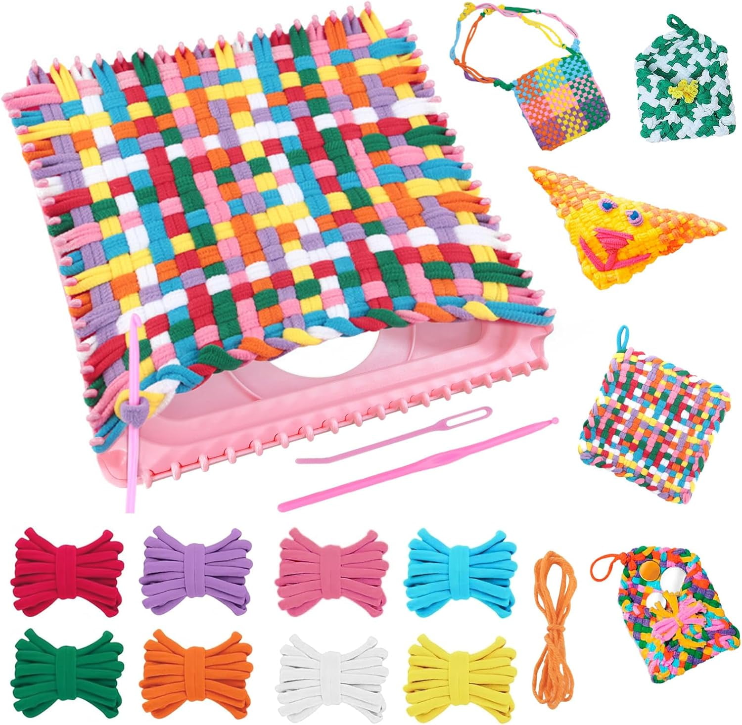 XD3-Weaving Loom Kit Toys, 2-in-1 Square Buildable Loom Knitting Kits ...