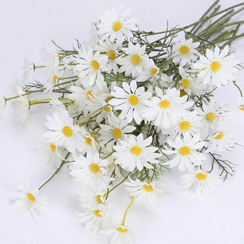 XD4-12 Bundles Artificial Flowers White Artificial Daisy Flowers UV ...