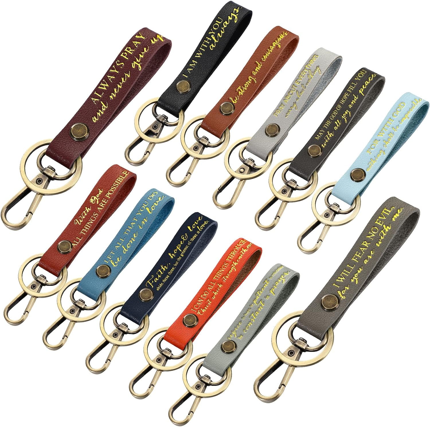 XD4-12 Pack Christian Bible Verse Keychains gift Bulk Religious ...