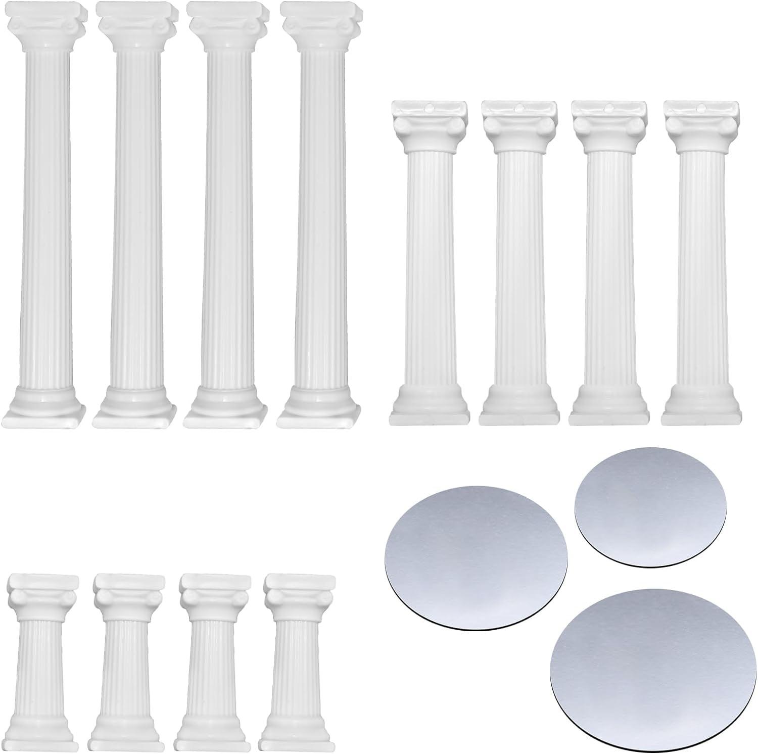 XD4-12 Pcs 3 Different Size Cake Pillars for Wedding Cakes Roman Column ...