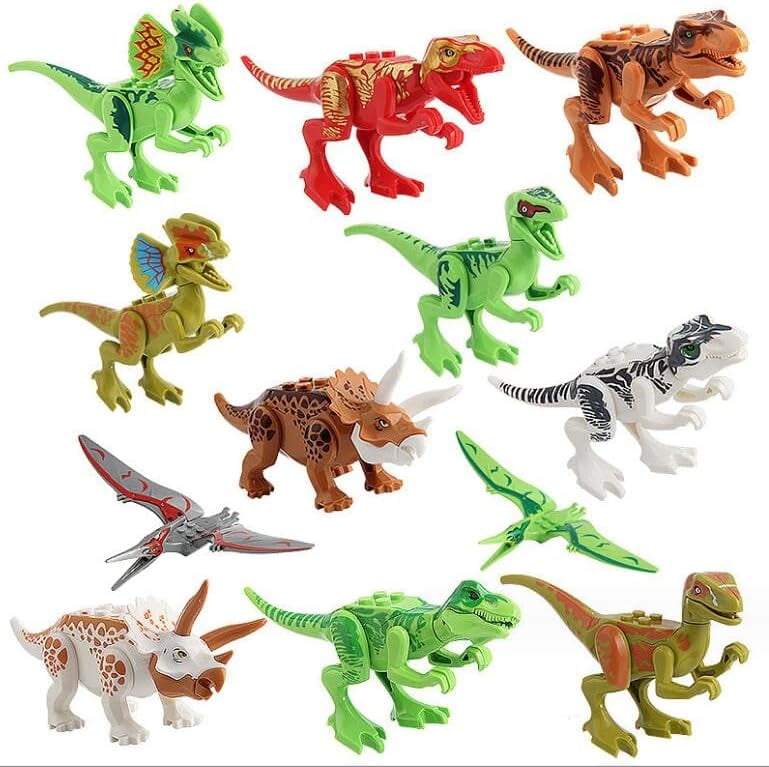 XD4-12pcs Dinosaur Set Animal Building Blocks Zoo Sencery Accessories ...