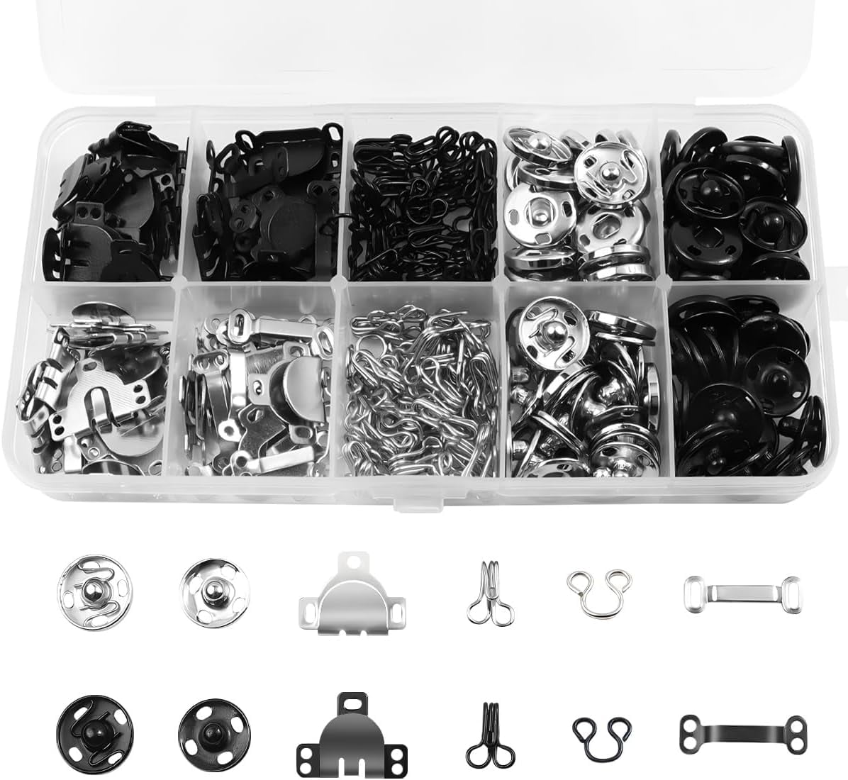 XD4-150 Pairs 3 Styles Skirt Hooks and Hook and Eye Sewing Buttons for ...