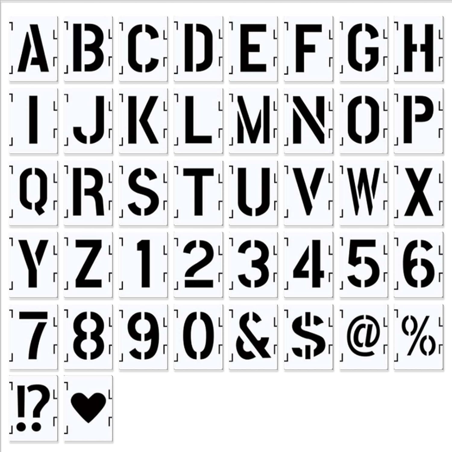 XD4-2 Inch Letter Stencils Symbol Numbers Craft Stencils 42 Pcs ...