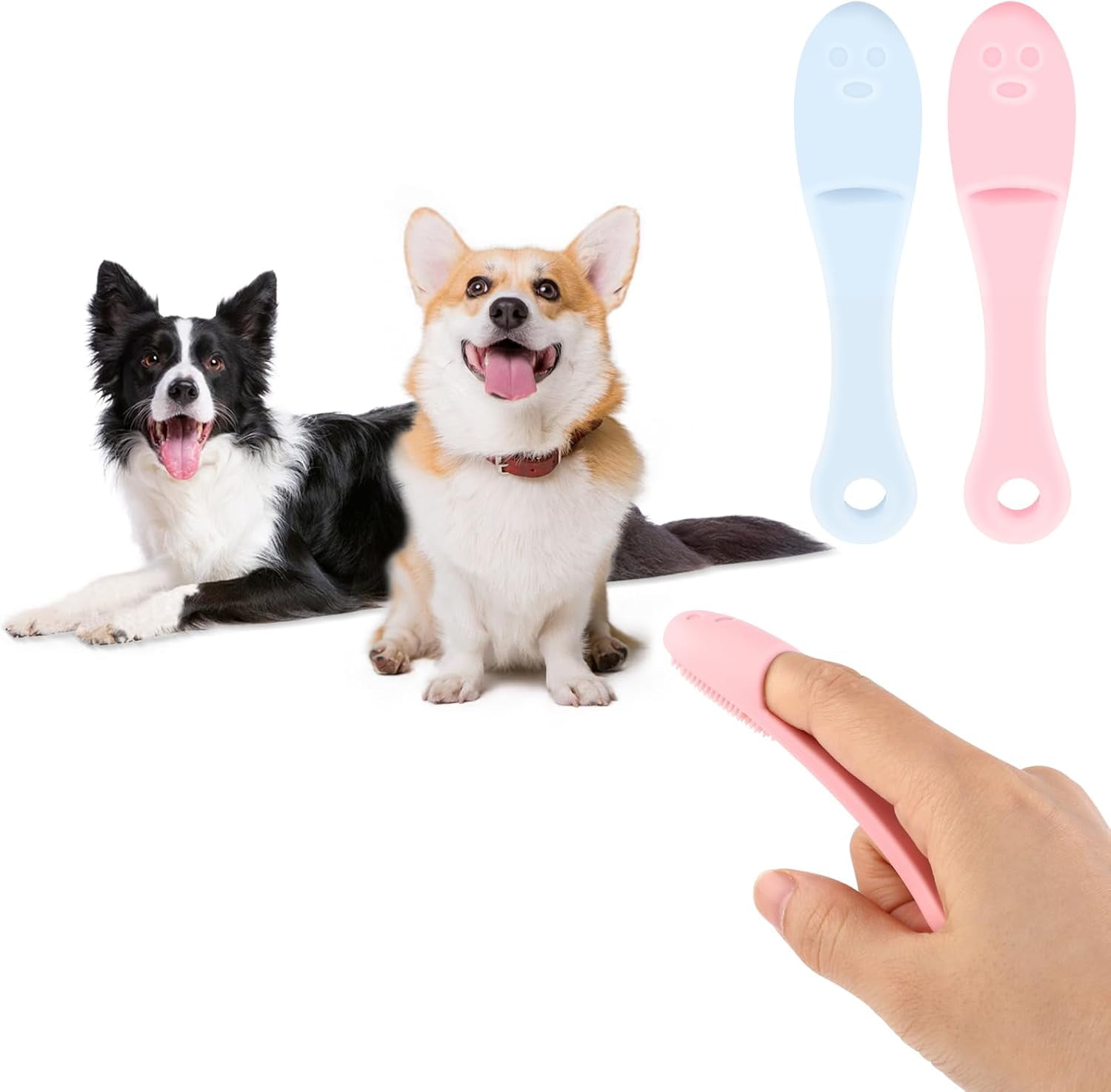 XD4-2 Packs Dog Finger Toothbrush Cat Dog Tooth Brushing Kit Made of ...