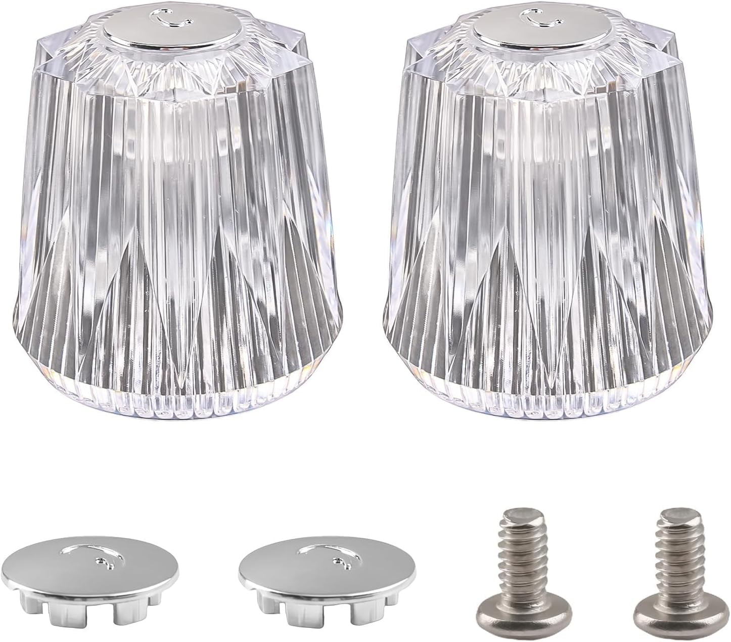 CD4-2 Pcs Large Shower Knob Replacement, Acrylic Tub Shower Faucet ...