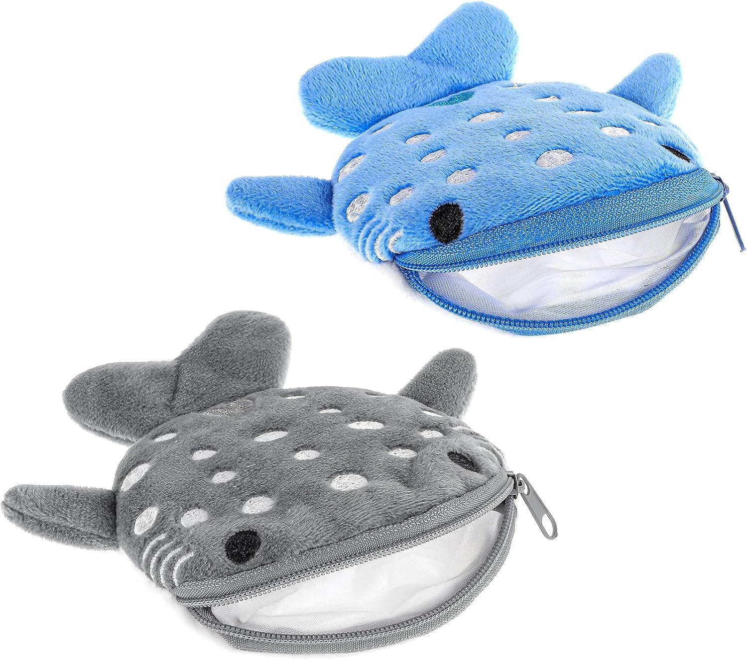 XD4-2 Pcs Whale Shark Coin Purse, Cute Coin Pouch Shark Wallet, Plush ...