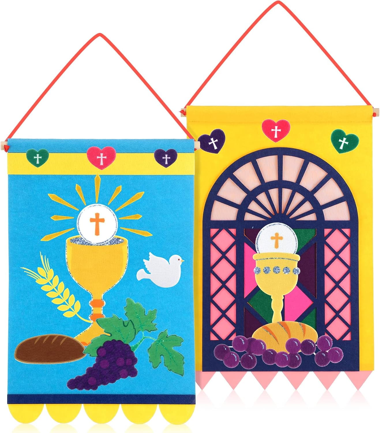 XD4-2 Sets First Communion Banner Kit for Boys Girls Catholic Craft ...