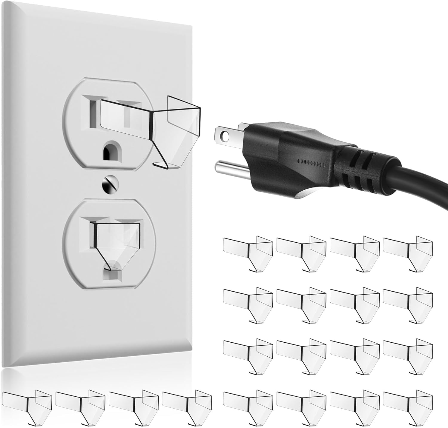 XD4-20 Pcs 3 Prong Loose Outlet Fix Plug, Socket Outlet Tightener ...