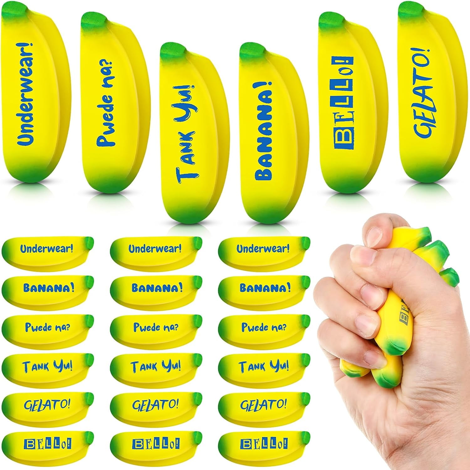 XD4-24 Pcs Banana Party Favors Gifts Banana Stuff Yellow Banana Stress ...