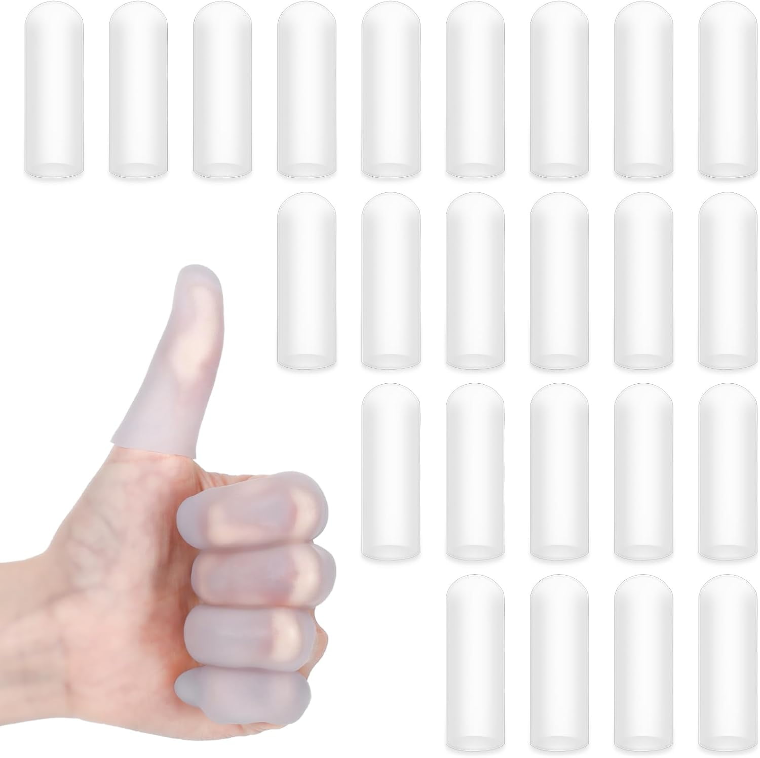XD4-24 Pcs Silicone Finger Protectors,Cuttable Rubber Fingers Tips ...