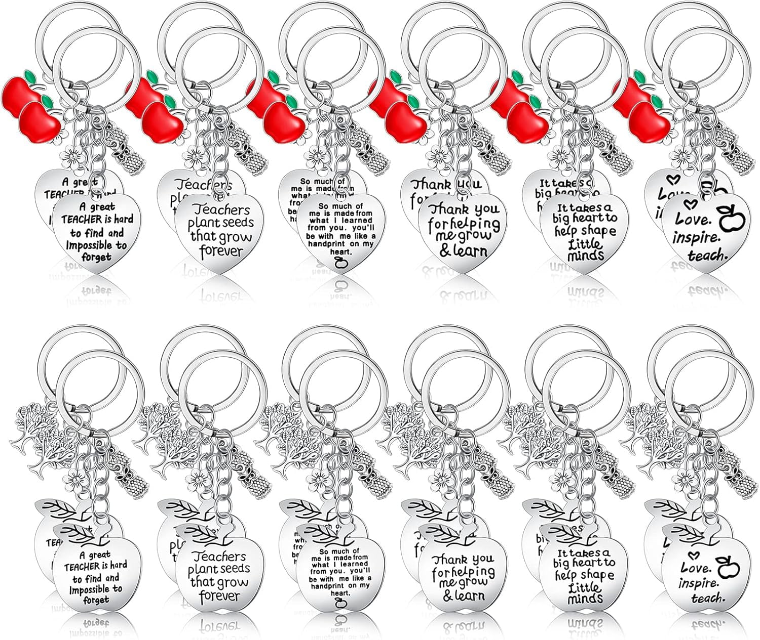 XD4-24 Pcs Teacher Appreciation Gift Keychains Bulk Thank You Gifts for ...