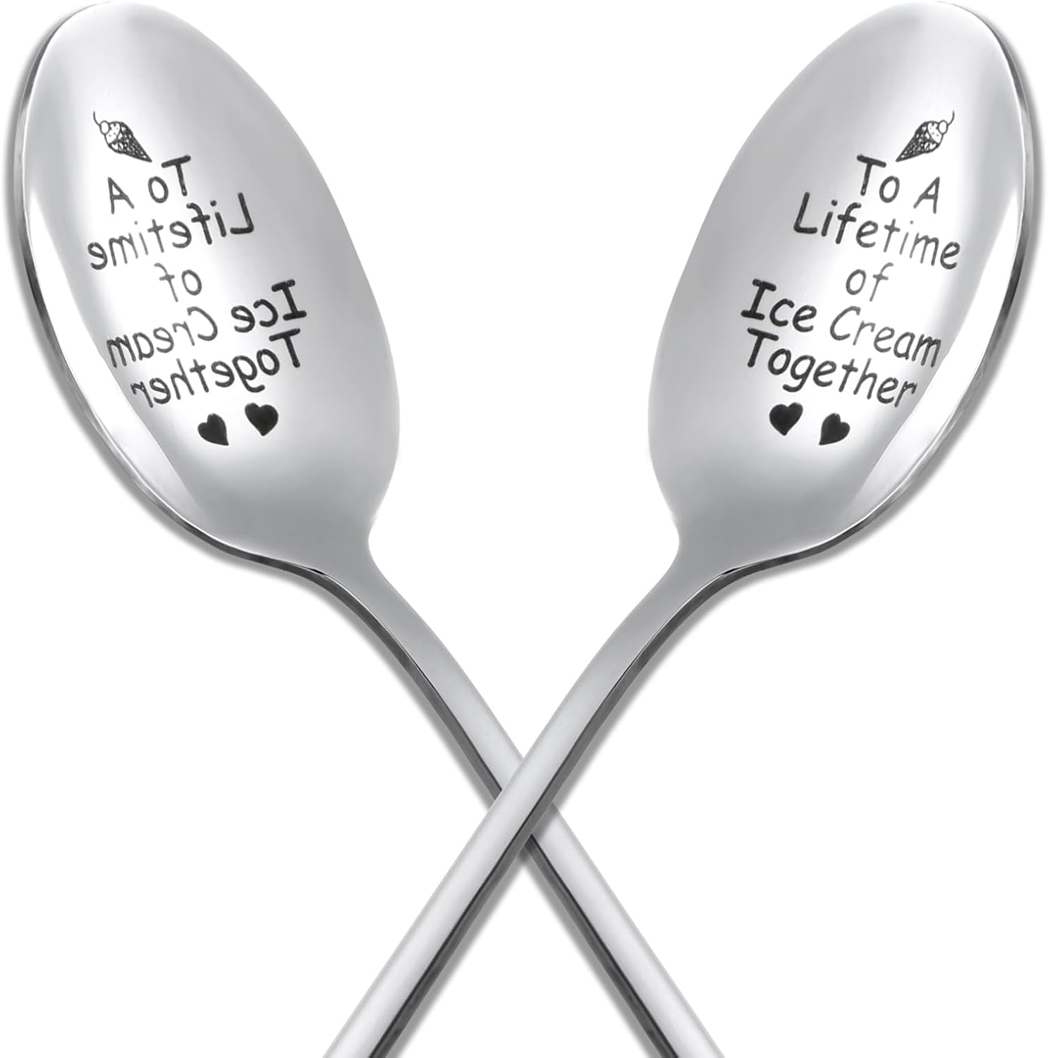 XD4-2Pcs Iced Tea Spoons Long Handle, Ice Cream Spoons Wedding ...