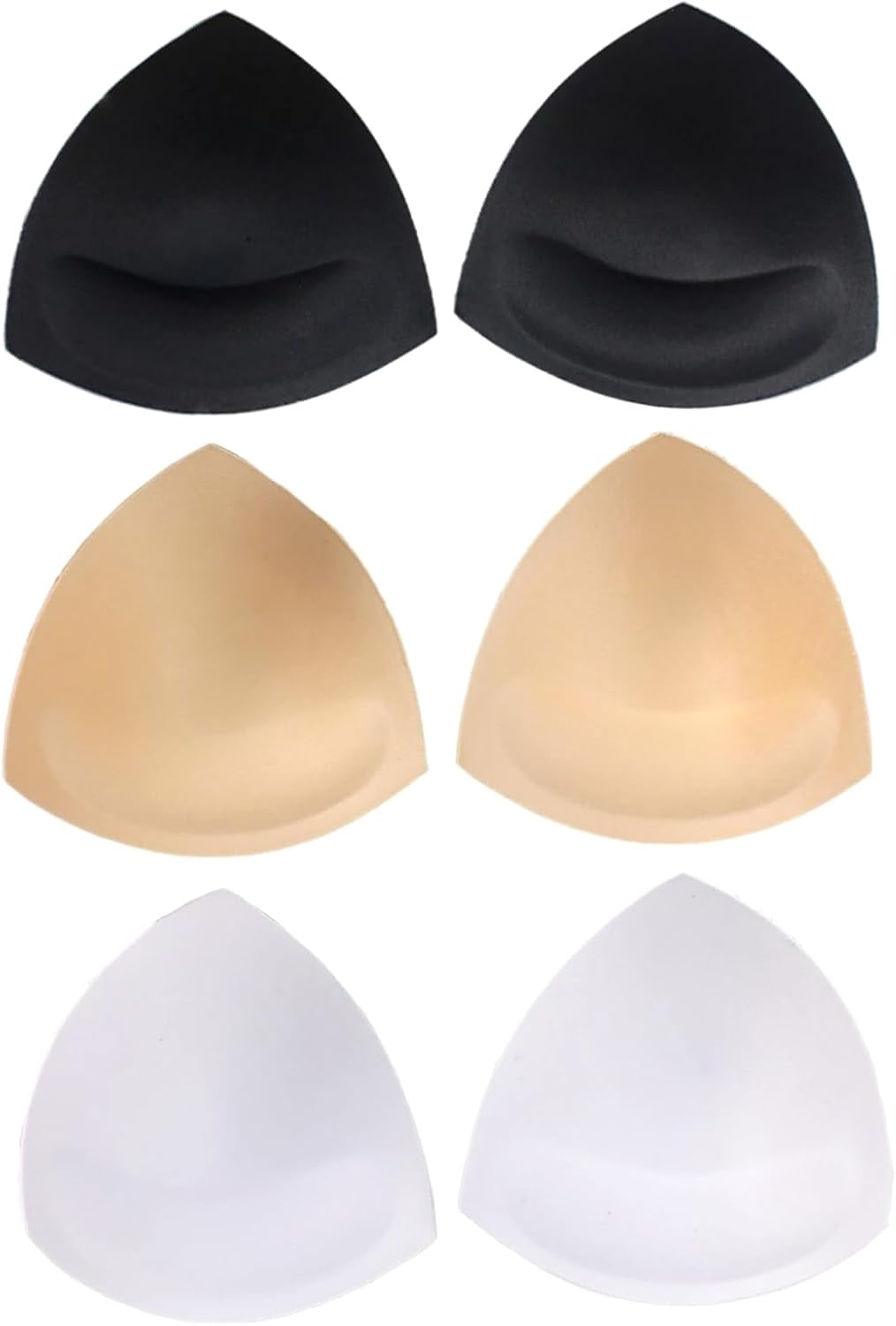 XD4-3 Pairs Women's Sponge Bra Pads, 3 Colors Removable Bra Insert Pads Triangle Sport Bra ...