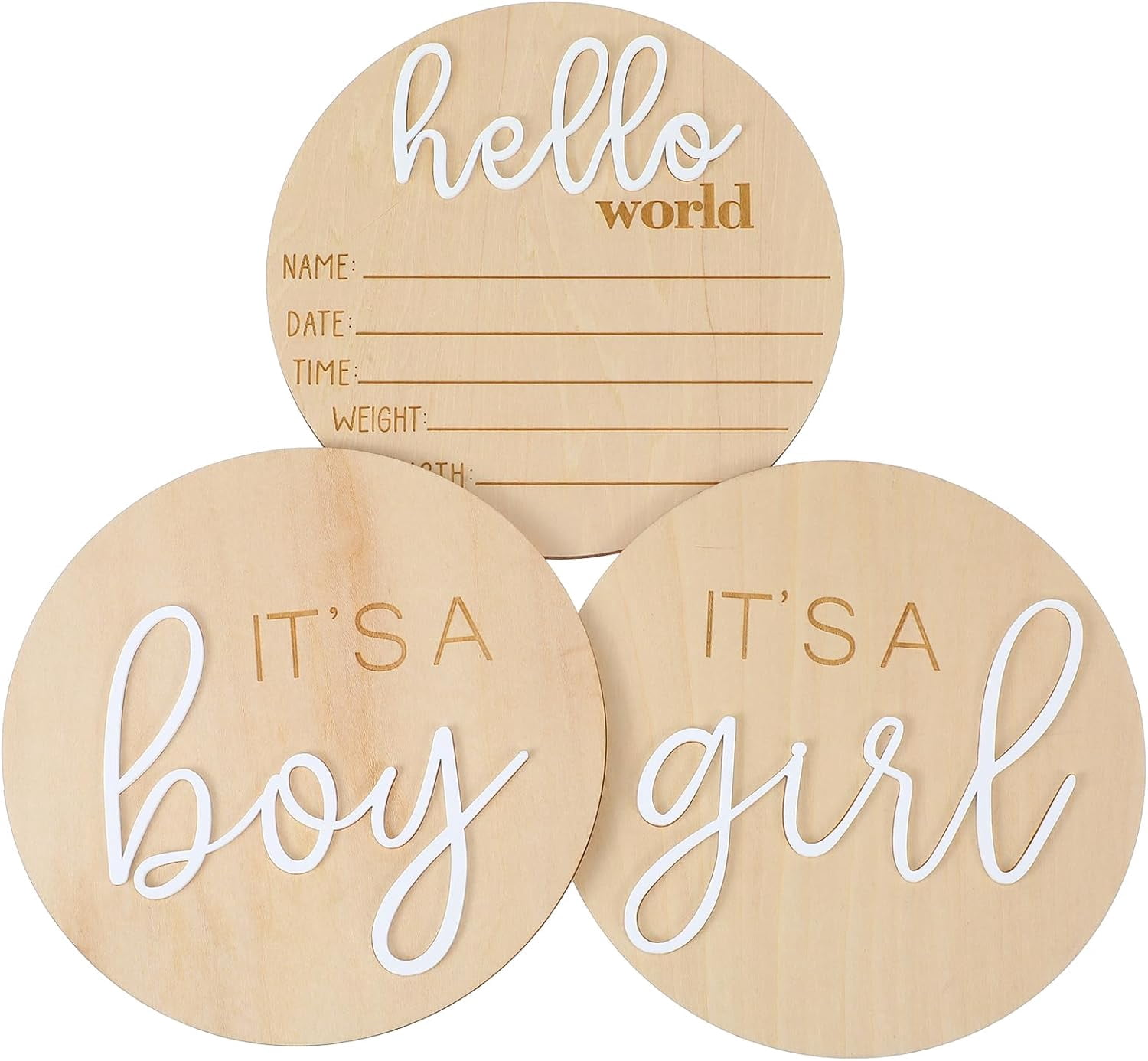 XD4-3PCS Newborn Announcement Sign, 5.9in Its a Boy Its a Girl Hello ...
