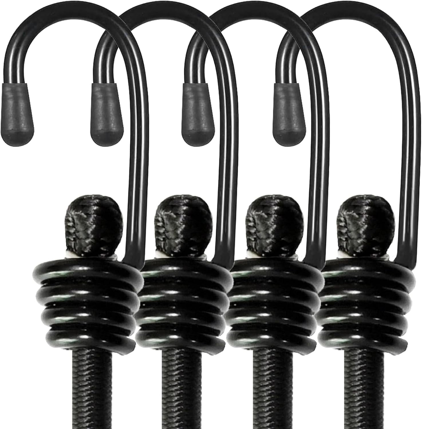 CD4-4-Pack Bungee Cords with Hooks,Heavy Duty Straps Strong Elastic ...