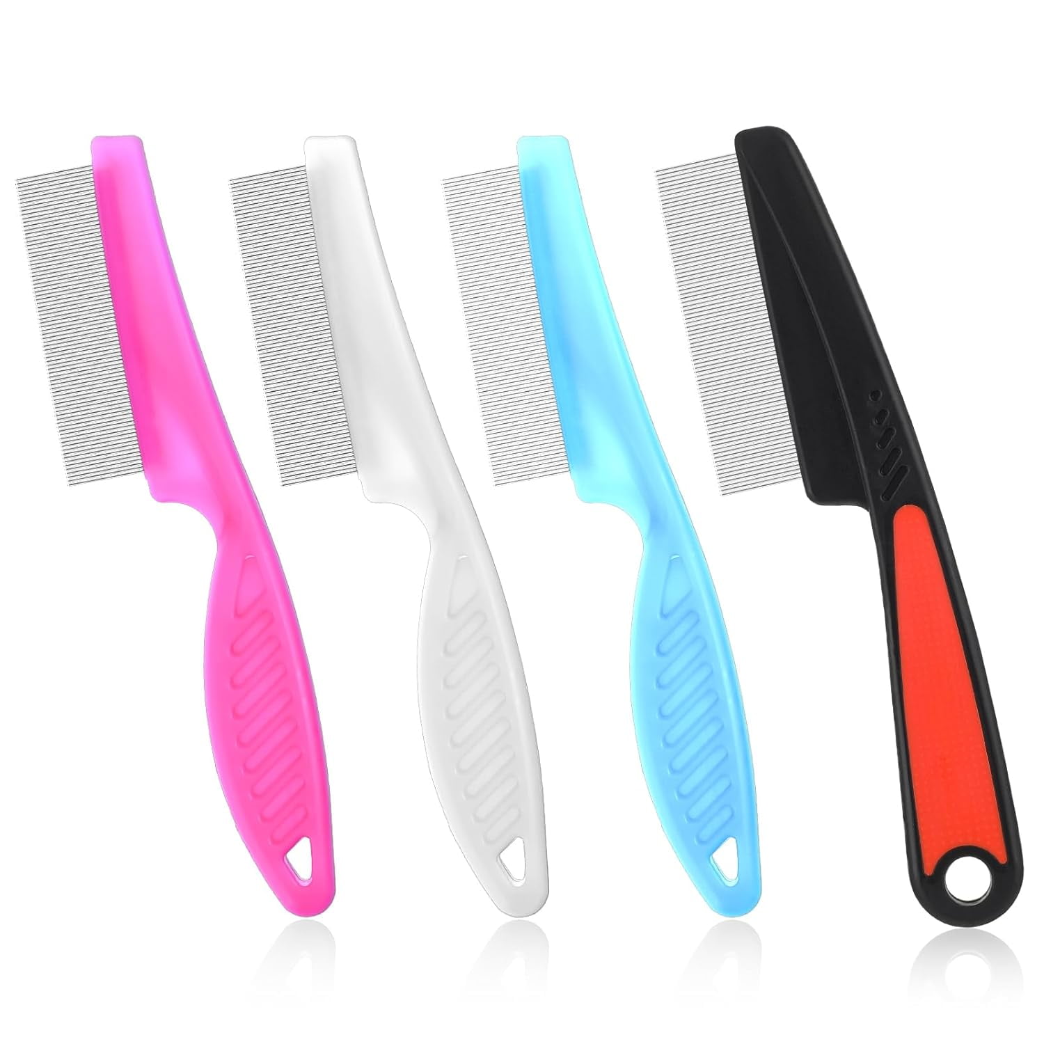 XD4-4 Pack Dandruff Comb, Stainless Steel Psoriasis Comb Fine Tooth ...