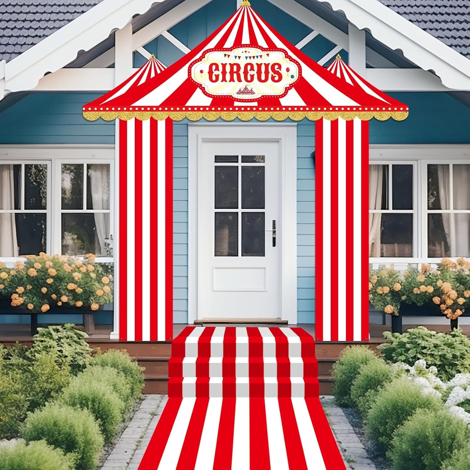 XD4-4 Pcs Circus Tent Decorations Entryway Circus Awning Carnival Theme ...