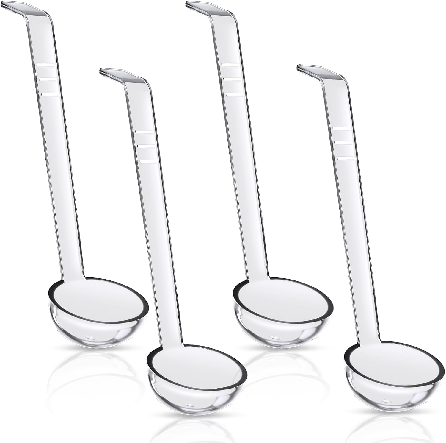 XD4-4 Pcs Clear Small Ladle Long Handle Plastic Ladles Mini Serving ...