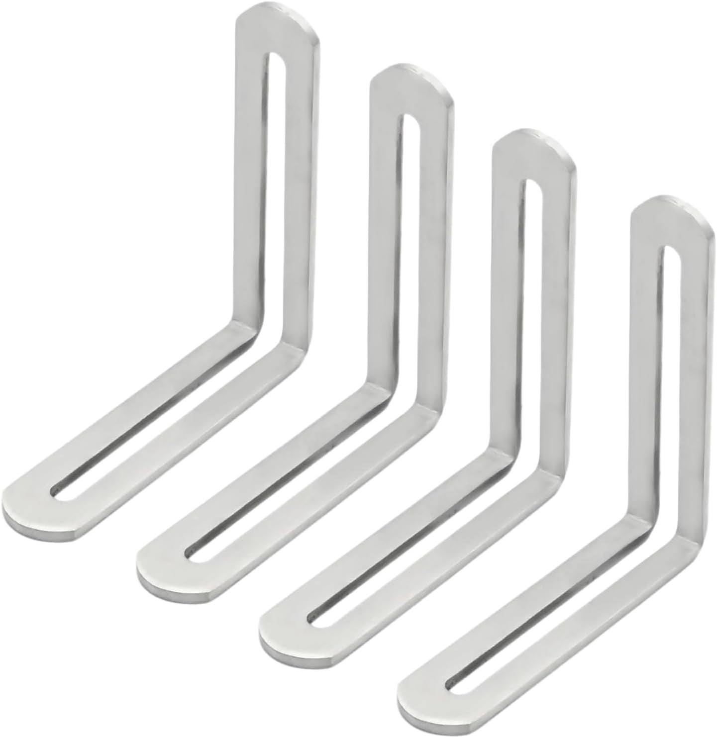 XD4-4 Pcs Stainless Steel Reinforced L-Shape Corner Brackets Shelf ...