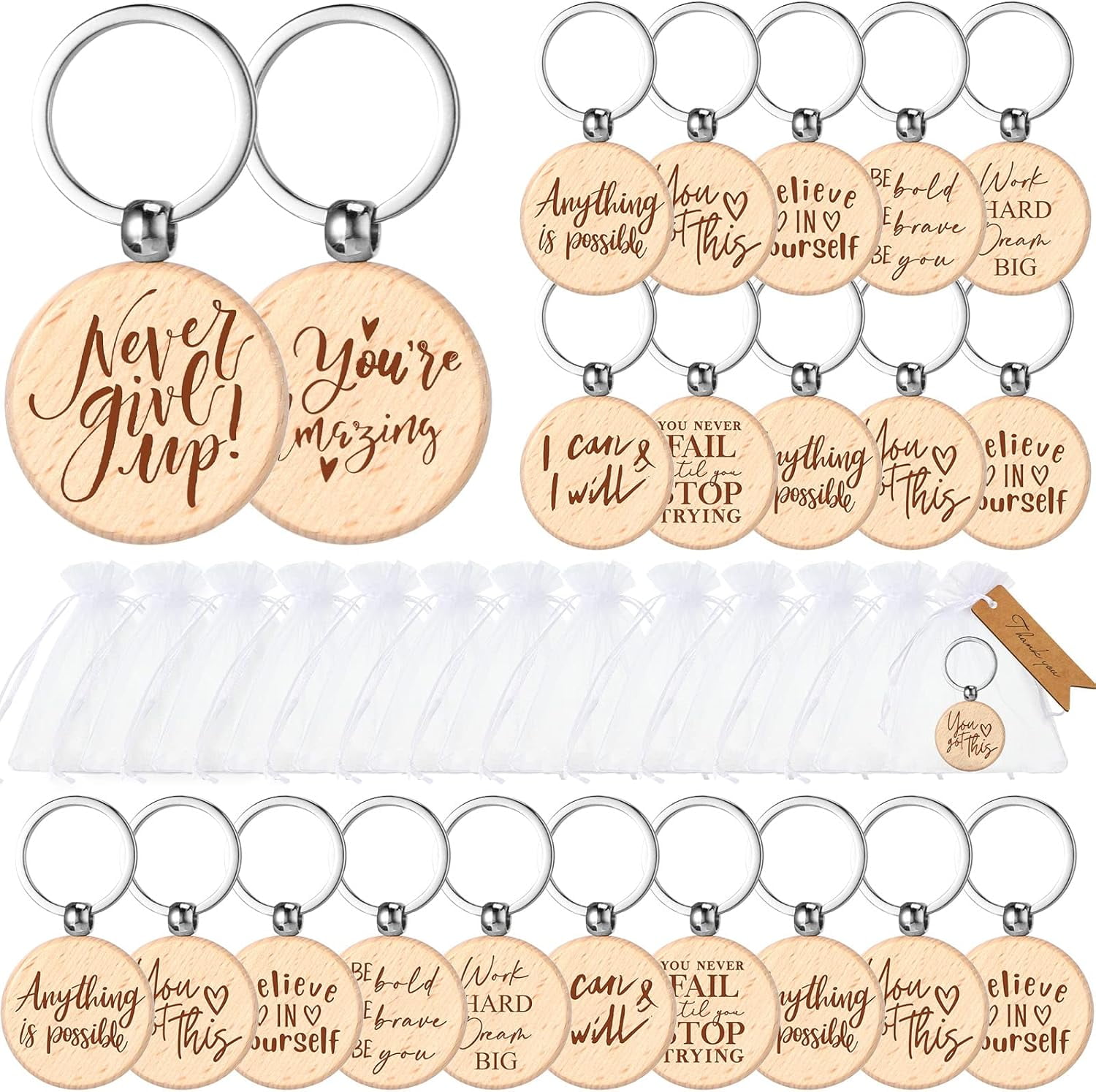 XD4-40 Sets Inspirational Key Chains Bulk Employee Appreciation Gifts ...