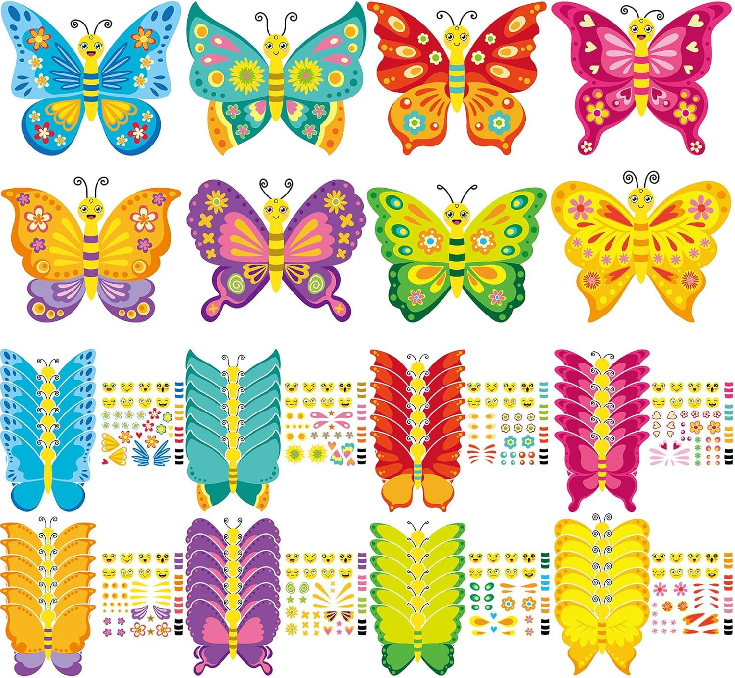 XD4-48 Pcs Spring Butterflies Craft Kits for Kids Spring DIY Art Craft ...