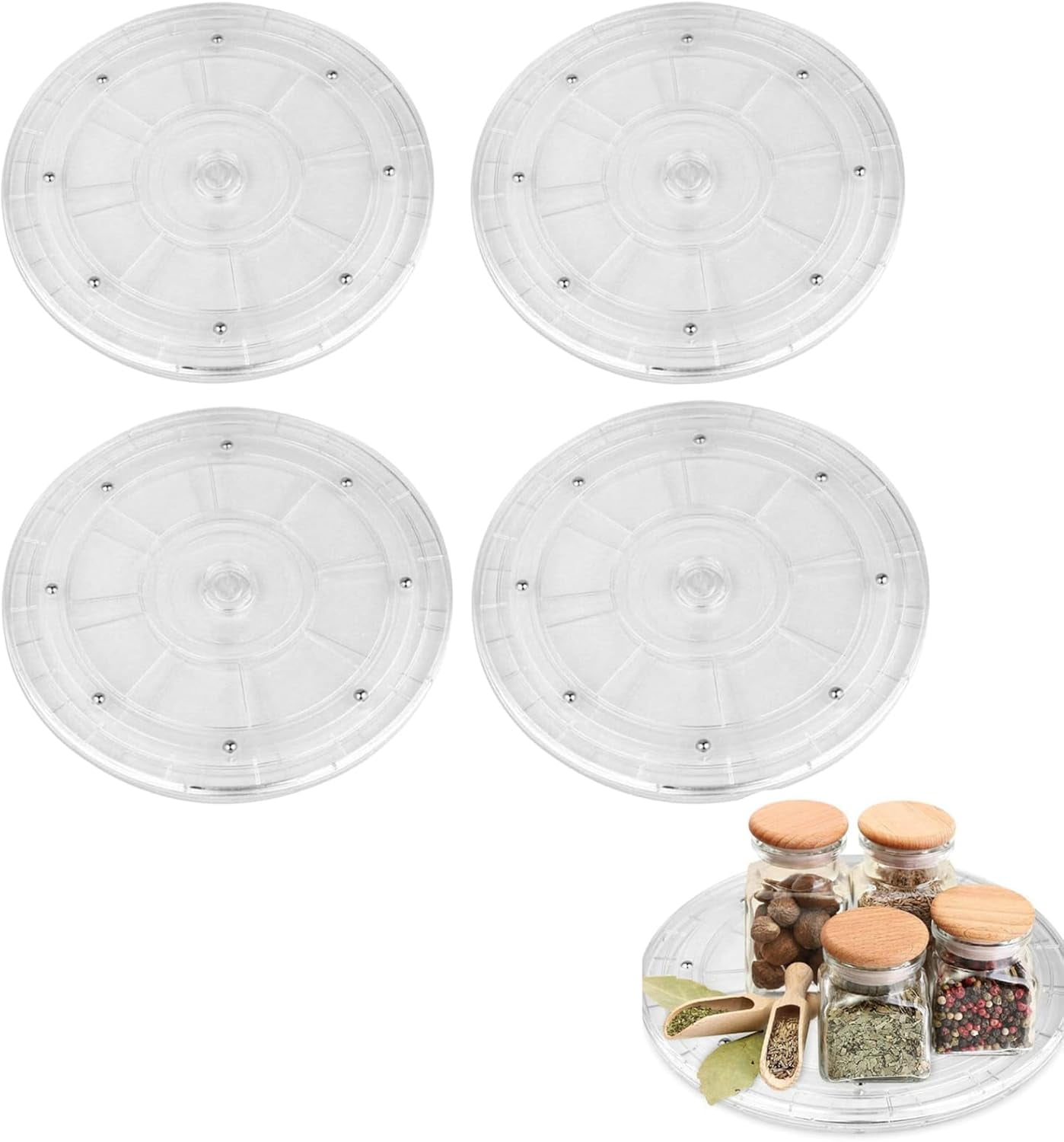 XD4-4Pcs 4 Inch Plastic Turntable Platter, Manual Rotation Turntable ...