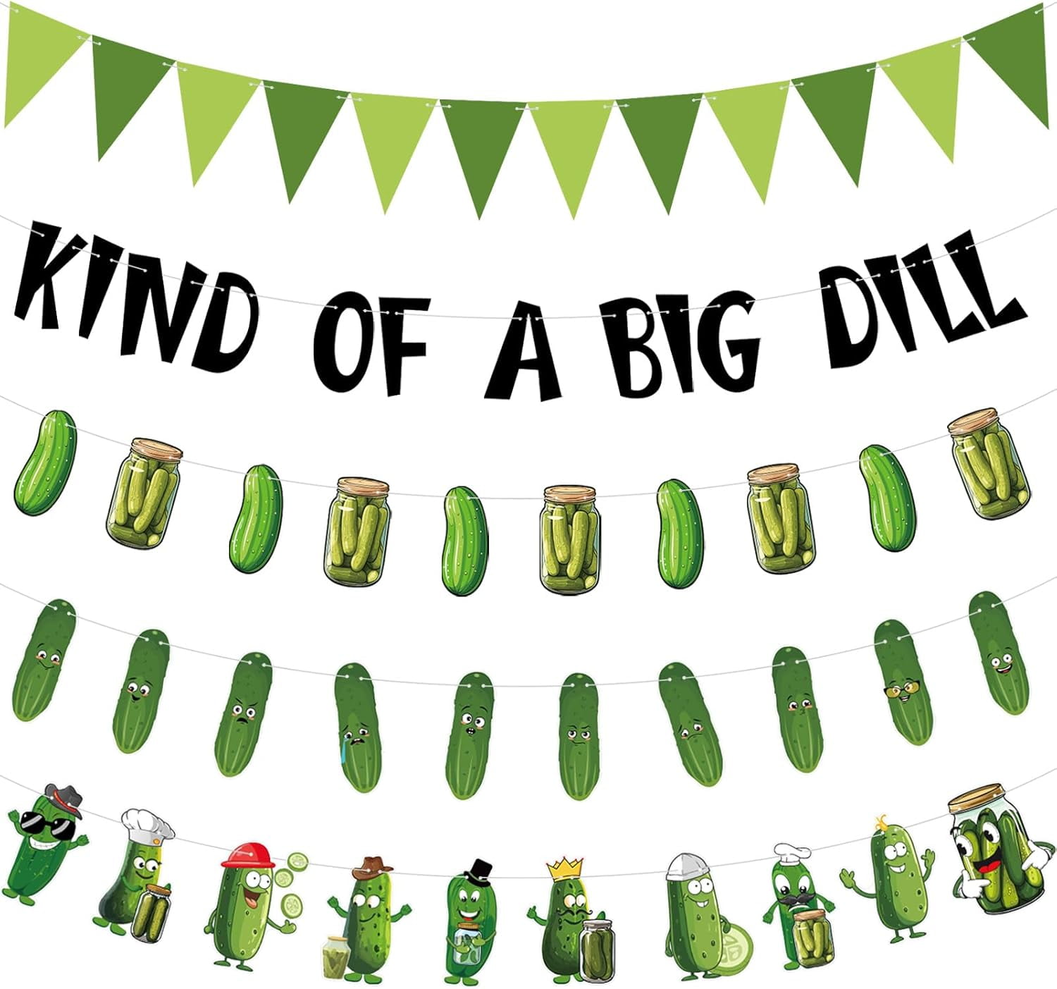 XD4-5 Pcs Pickle Party Decorations Banners Pickle Birthday Party ...