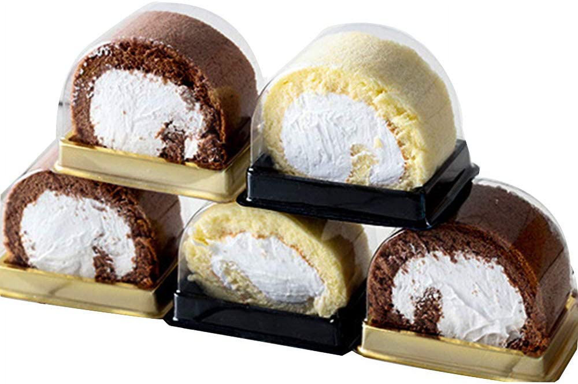 XD4-50 Pcs Roll Cake Box Set Single Personal Swiss Roll Container with ...