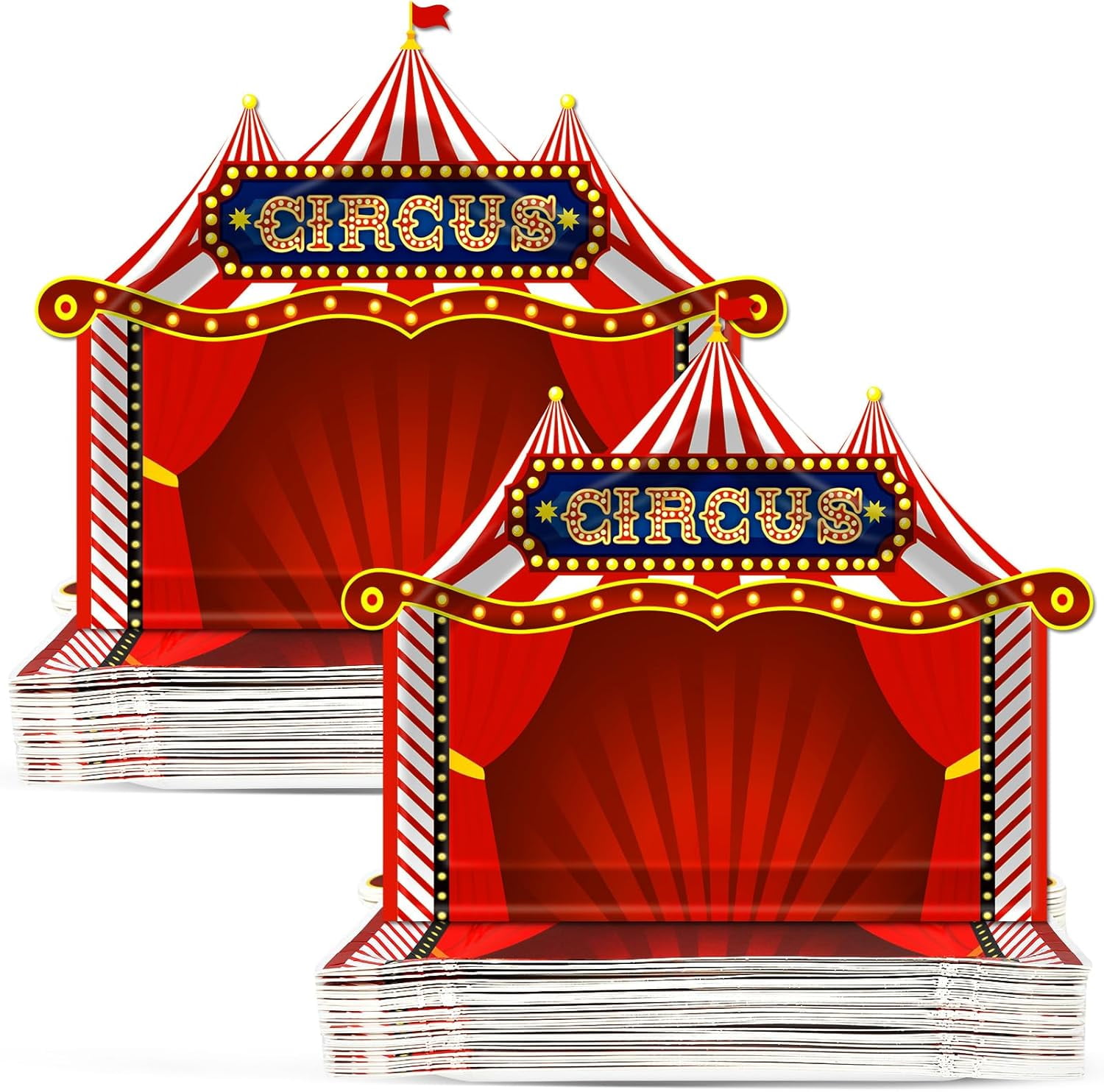 XD4-50Pcs Circus Carnival Birthday Party Paper Plates Circus Carnival ...