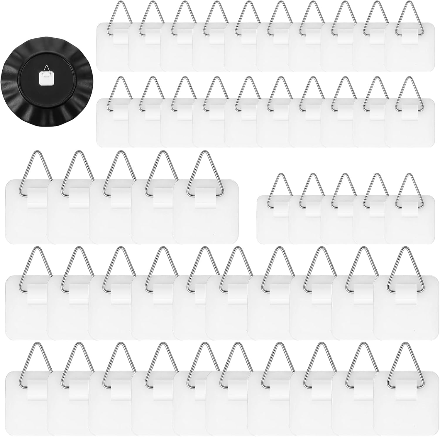 XD4-50pcs Wall Plate Hanger Display Holder, Invisible Adhesive Plate ...