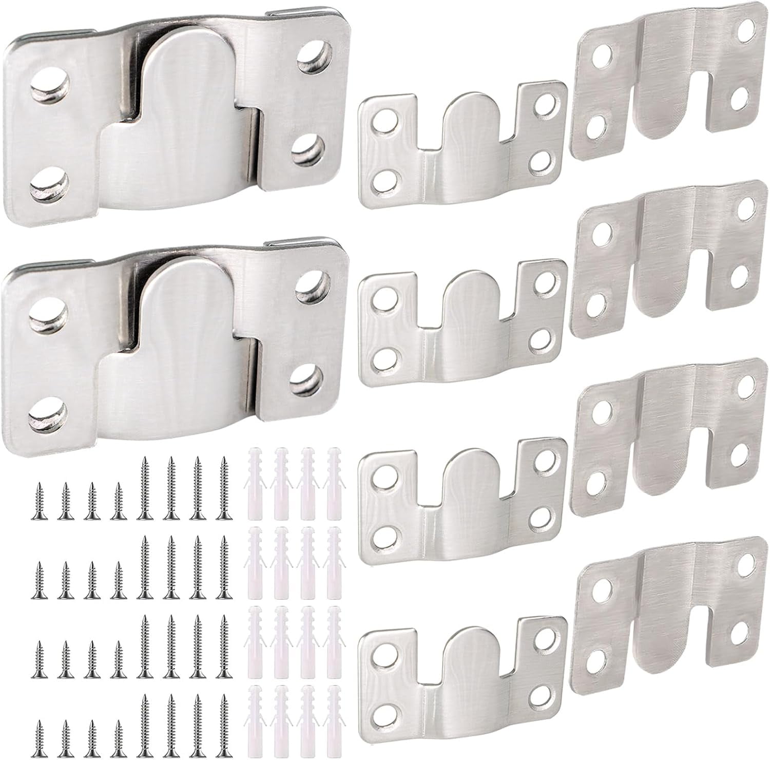 XD4-6 Pairs Flush Mount Bracket Heavy Duty Picture Hangers, 2.16 x 1.18 ...
