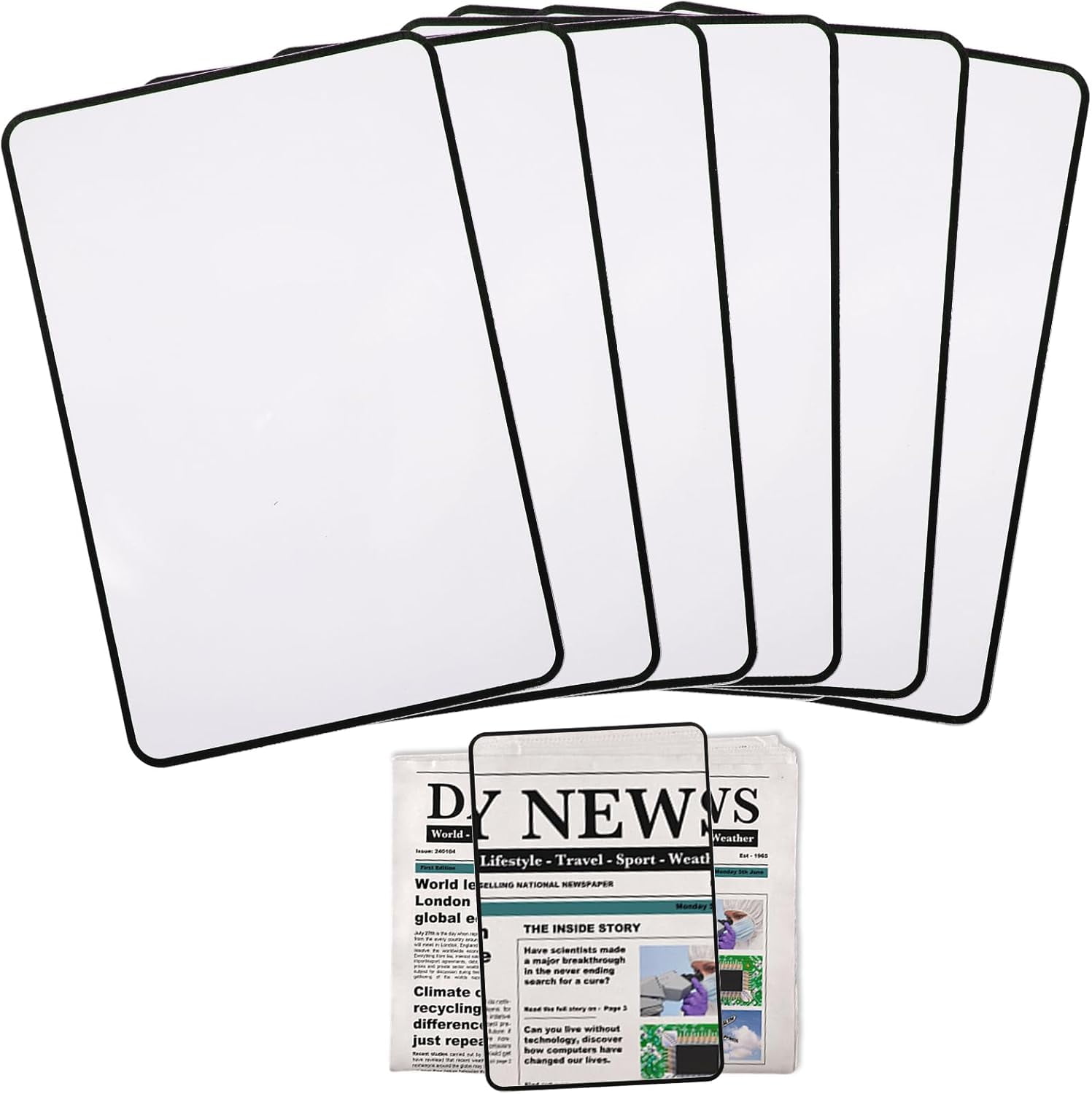 XD4-6 Pcs Rectangular Magnifier Sheet Handheld Full Page Magnifying ...