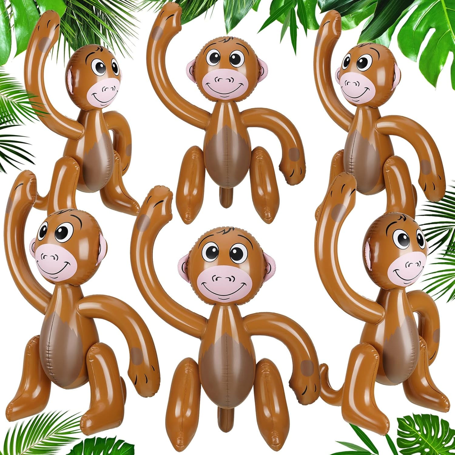 XD4-6 Pieces Inflatable Monkeys 27 Inch Monkey Safari Party Supplies ...