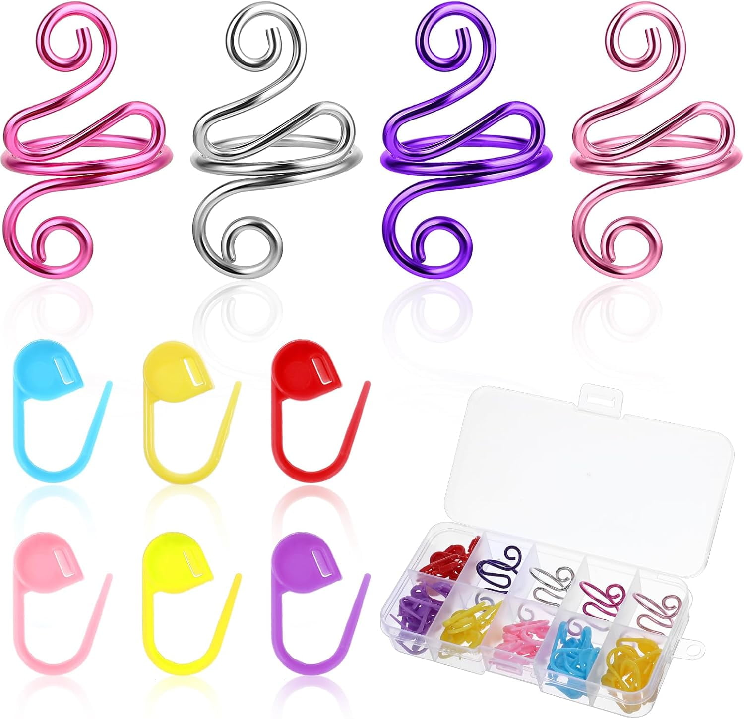 XD4-64 Pcs Tension Rings for Crocheting,Crochet Markers,Adjustable ...